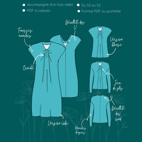 PDF - Patron digital de la robe et blouse Medusa de Instinct Couture ...