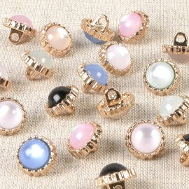 Boutons bijou - perle de verre noire (prix à la pièce) – C'est du Joly
