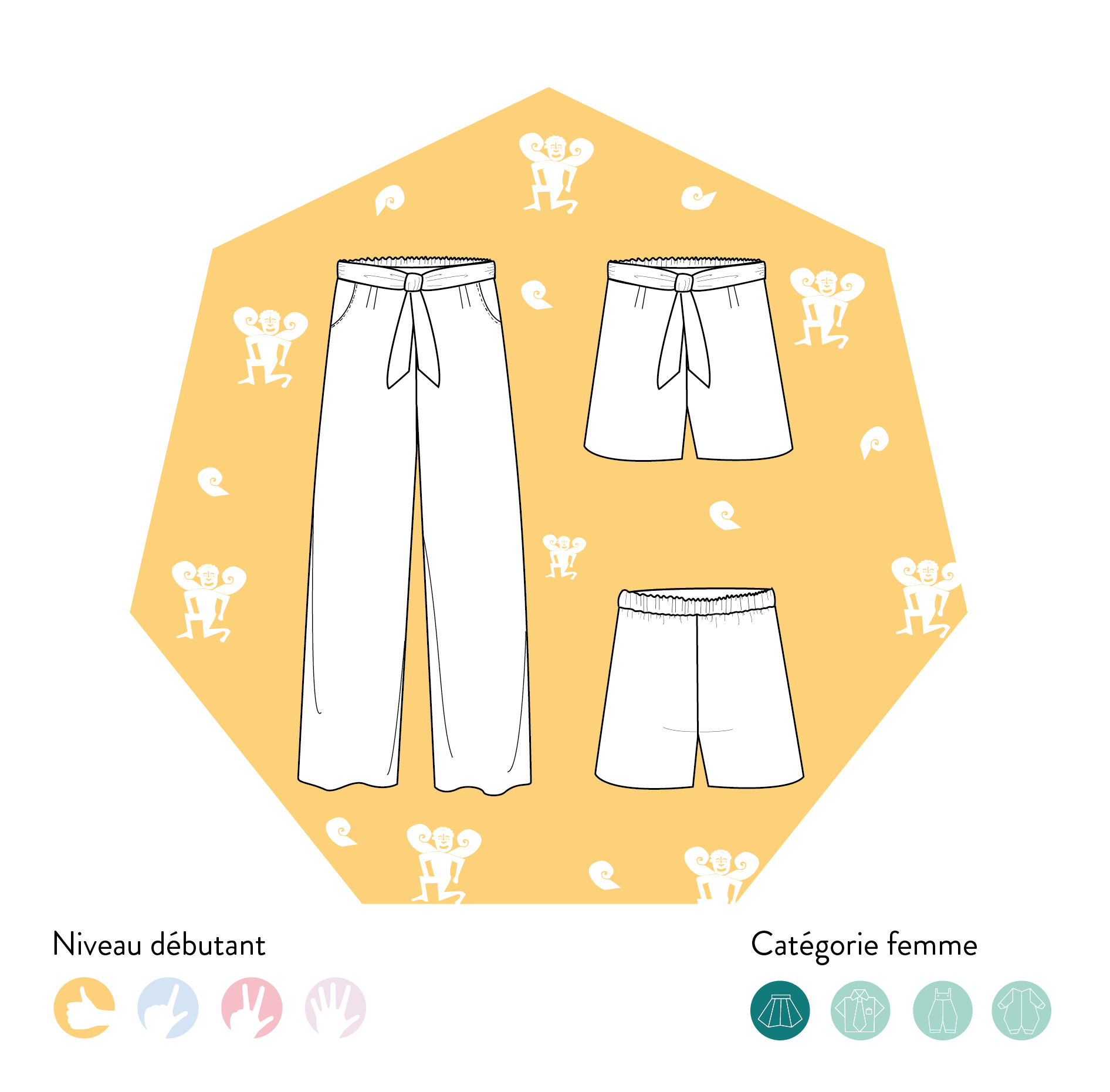 PDF - patron digital : le pantalon et short Orsi pour femmes du 34 au ...